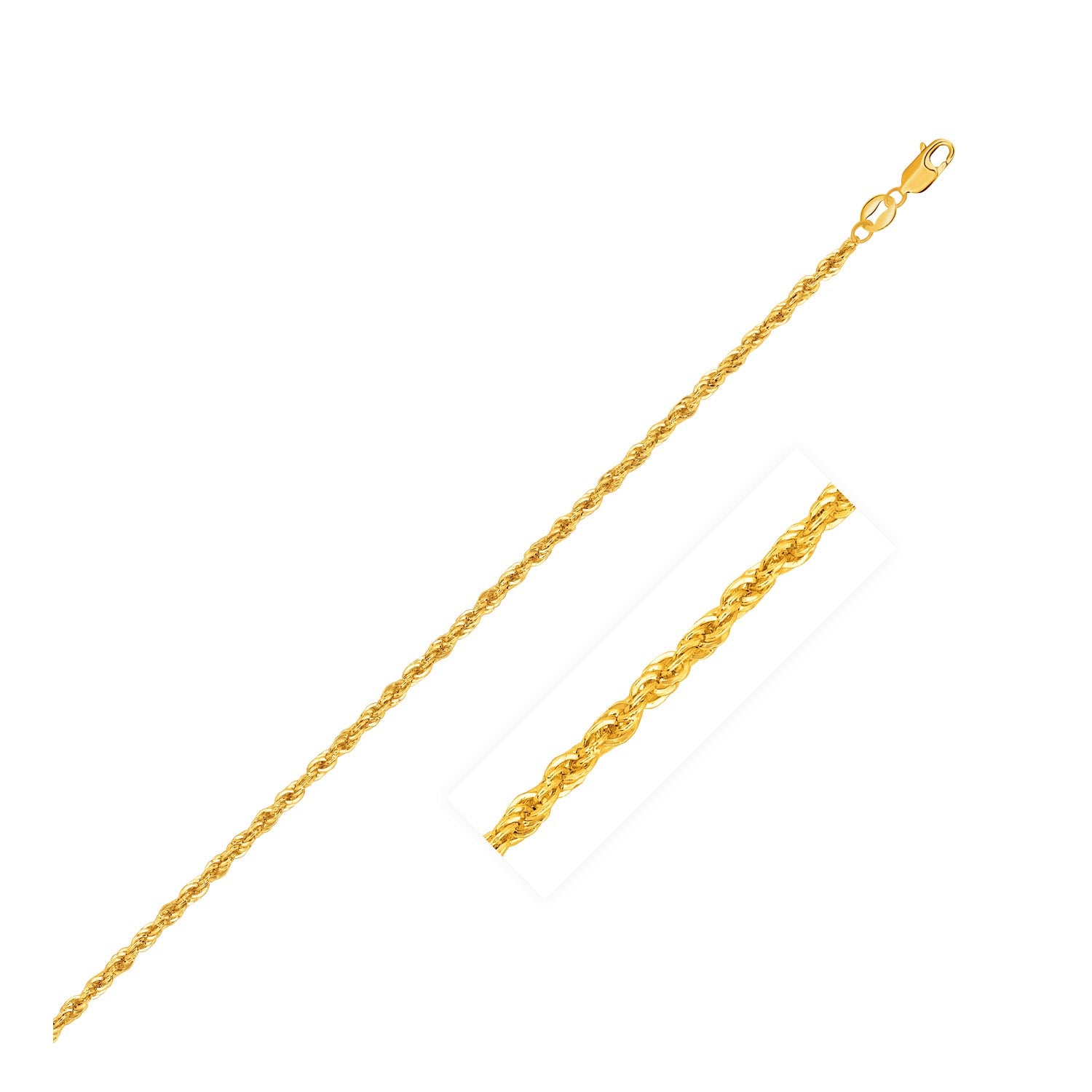 14k Yellow Gold Light Rope Chain (1.50 mm) – Jeda Alice Diamonds